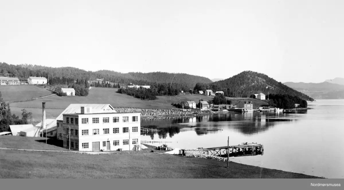 Foto fra deler av bygda Angvik i Gjemnes kommune. Motivet er trolig av ...